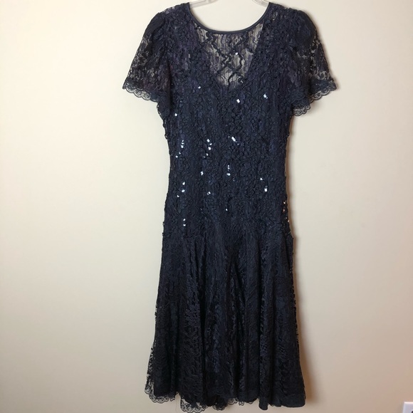 H. W. Collections | Dresses | Rare Find Vintage Glamorous Black Lace ...